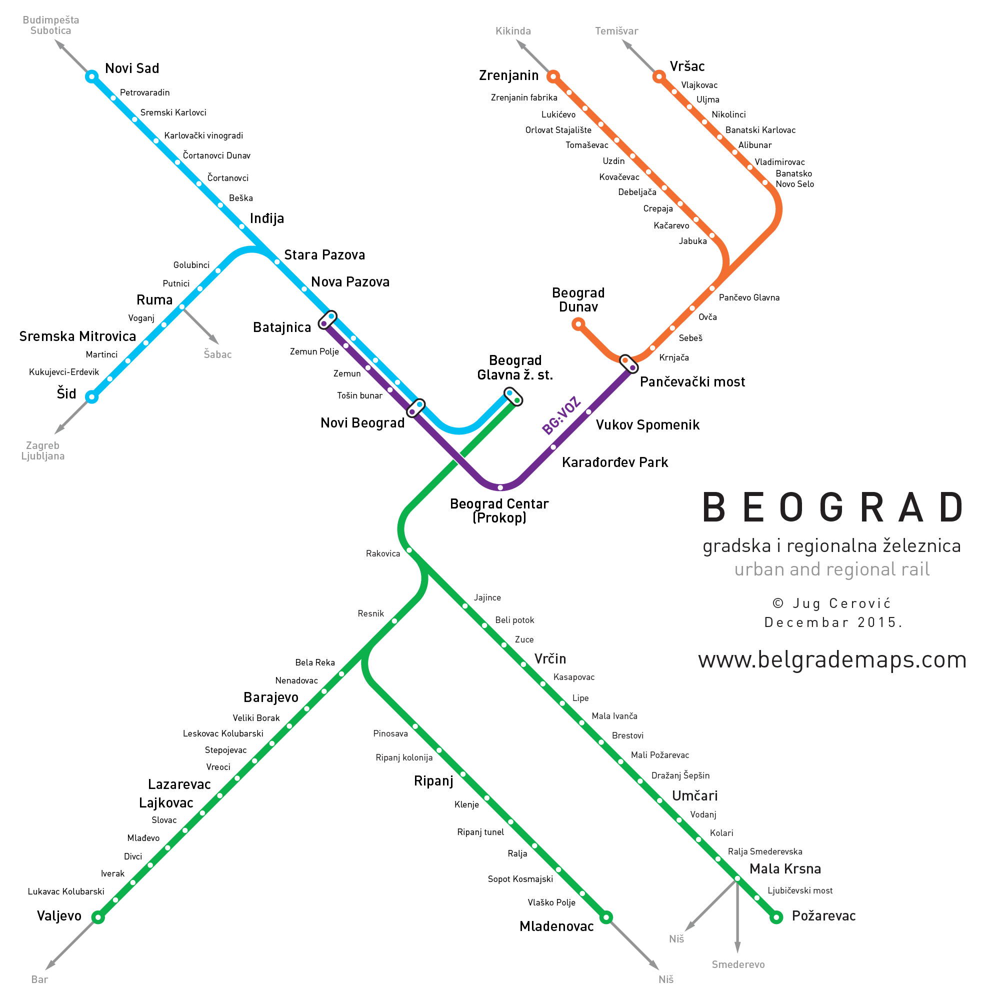 Serbia train rail tram maps