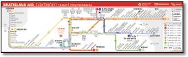 Slovakia Bratislava train rail tram trolleybus maps
