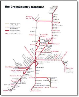 Cross Country train / rail maps