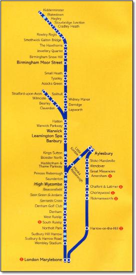 Chiltern train / rail map