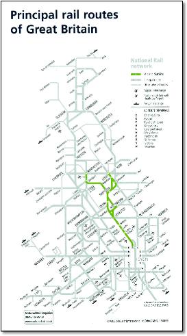 Midland Mainline train / rail map